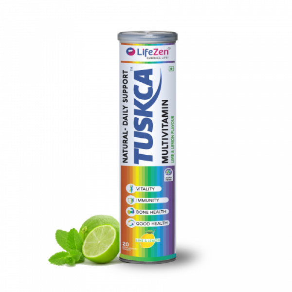 Buy TUSKCA Multivitamin Effervescent Lime & Lemon Flavor, 20 Tablets ...