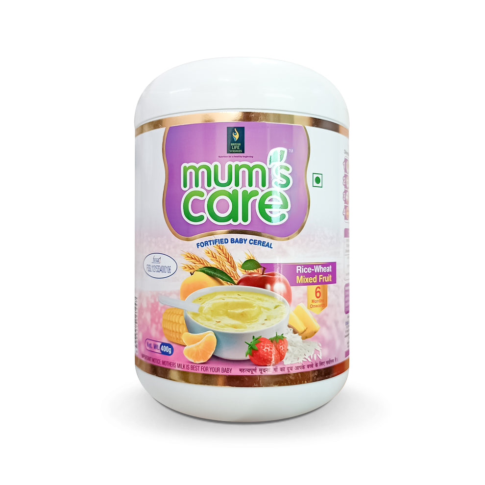 Mum's care rice wheat mixed fruit fortified baby cereal, 400gm ...