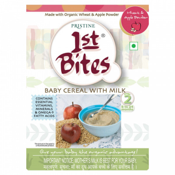 Buy Pristine 1st Bites Organic Wheat & Apple Baby Cereal Stage 2, 300gm ...