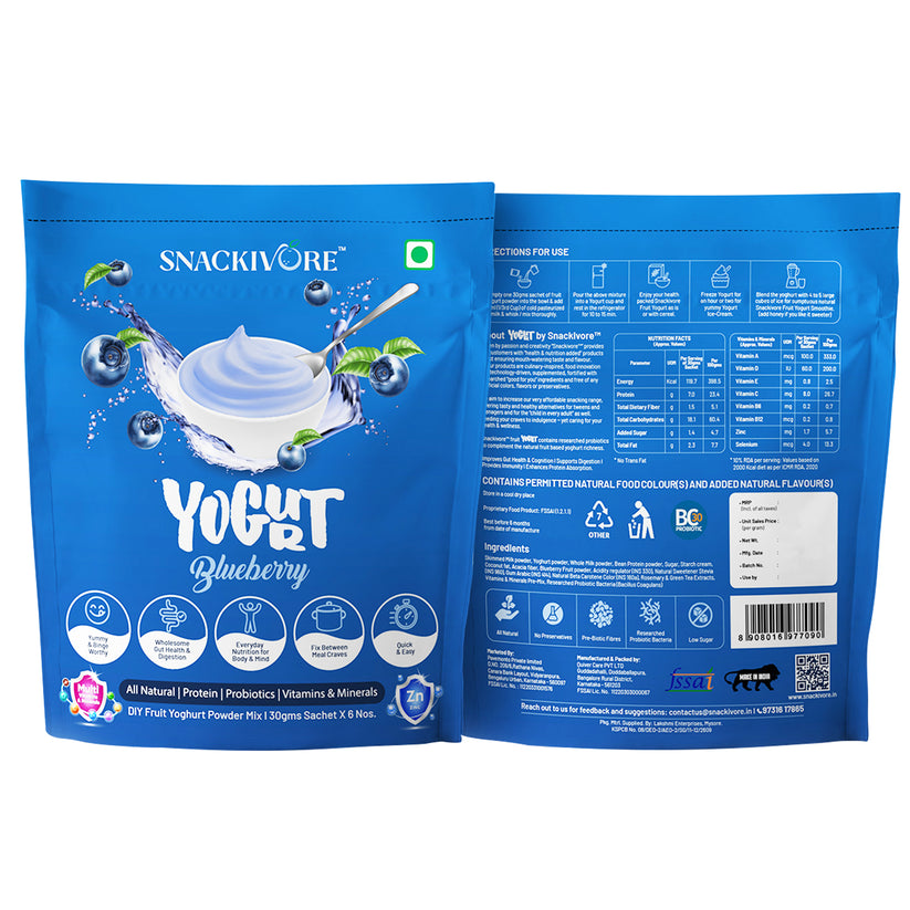 Snackivore Fruit Yogurt Powder Mix | Blueberry | ClickOnCare.com