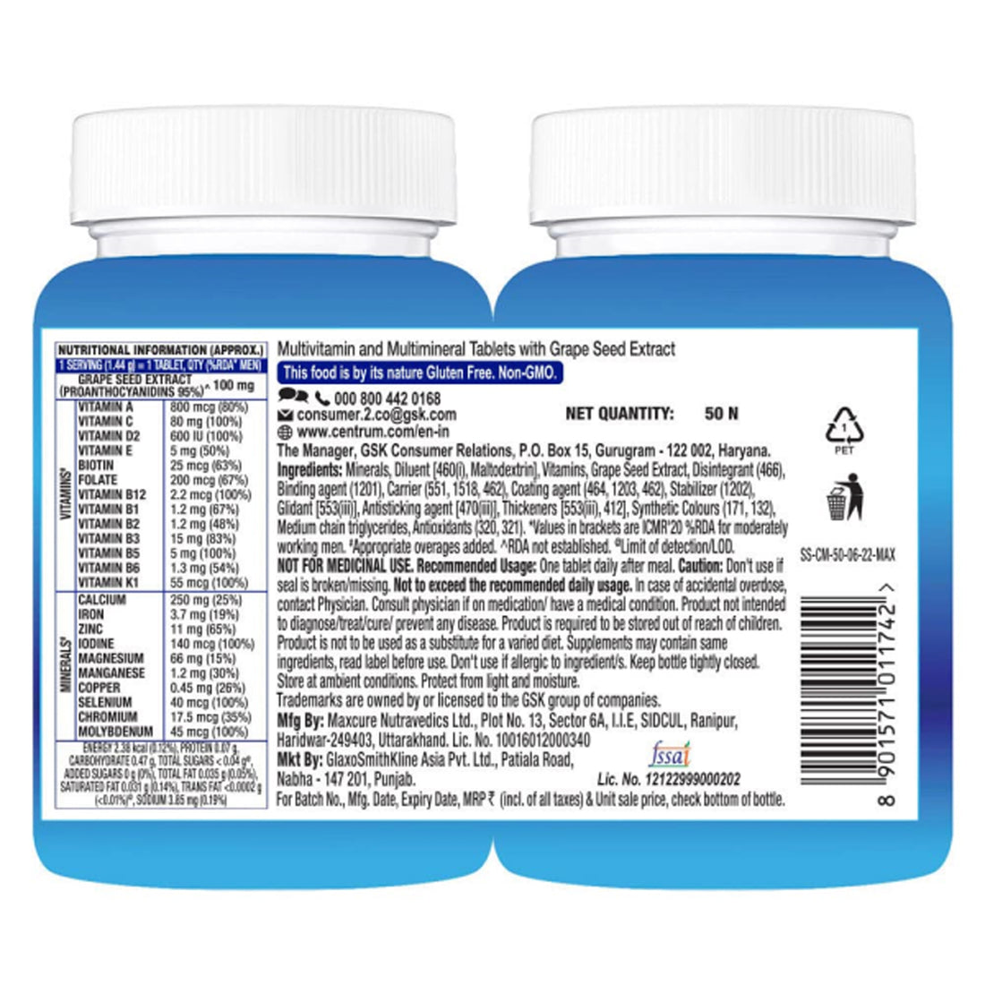 Centrum Men Multivitamins & Multiminerals, 50 Tablets – ClickOnCare