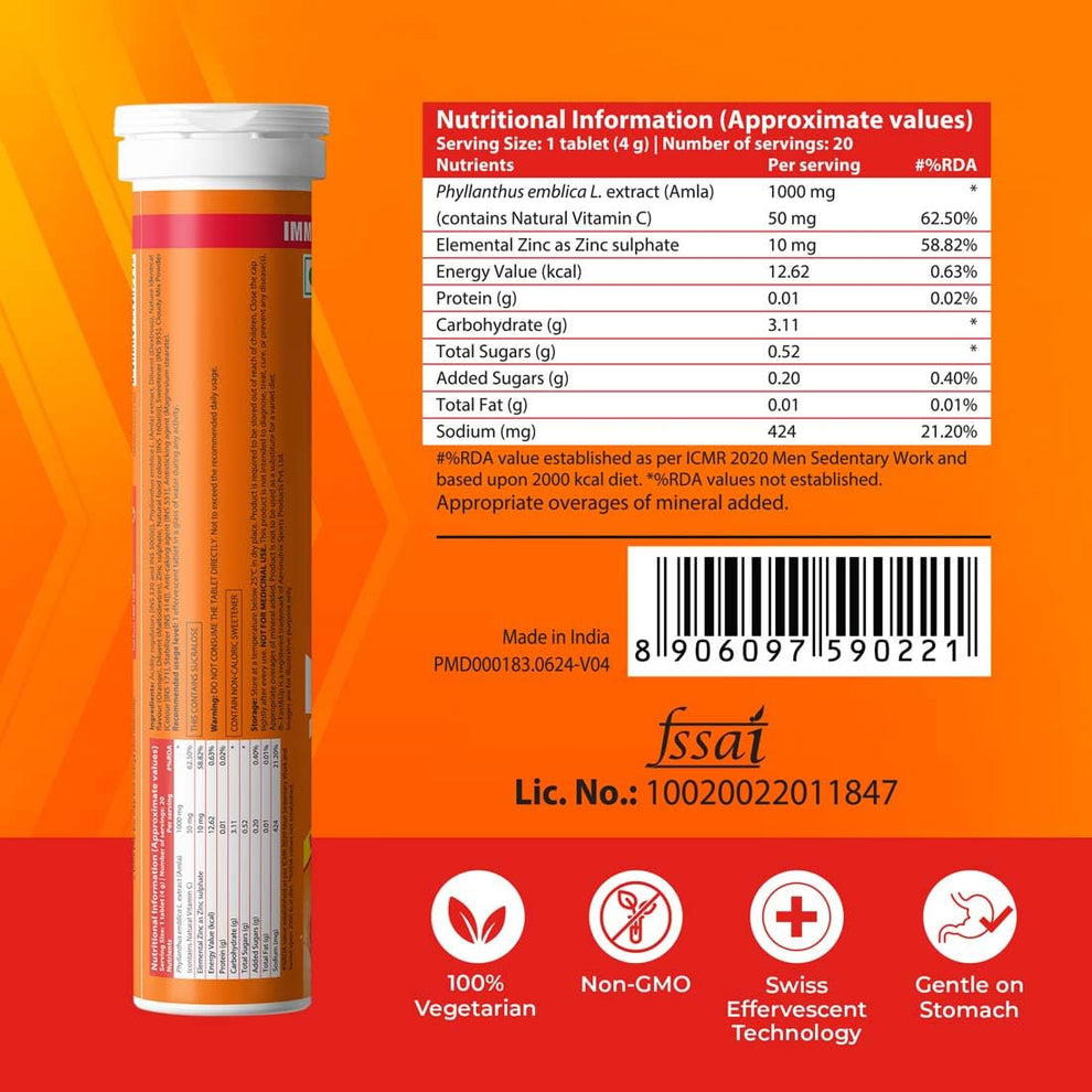 Buy Fast&Up Charge Effervescent Tablets - Orange Flavour, 20's Online ...