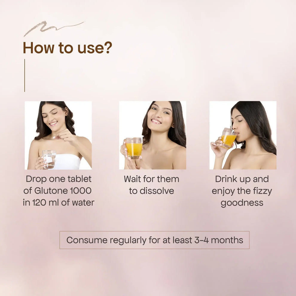 Buy Skin Glow Glutone 1000, 15 Tablets Pack of 5 Online : ClickOnCare.com